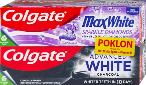 Colgate
Advanced White Charcoal pasta za zube + Max white diamonds pasta za zube, 150 ml