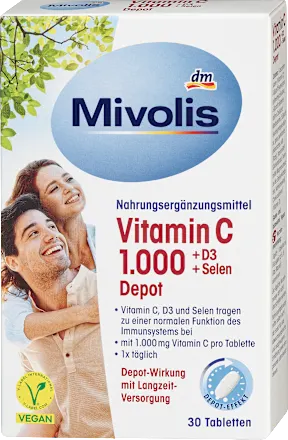 Mivolis
Vitamin C 1000 + D3 + selen tablete, 42 g
Dodatak ishrani