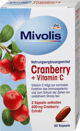 Mivolis
Brusnica i vitamin C kapsule, 68 g
Dodatak ishrani