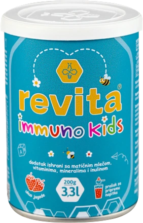 revita
immuno kids dodatak ishrani u prahu za praljenje napitka za decu, od 3. godine, 200 g
Dodatak ishrani