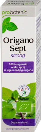 probotanic
Origano Sept strong - 100% organski oralni sprej sa uljem divljeg origana, 30 ml
Dodatak ishrani