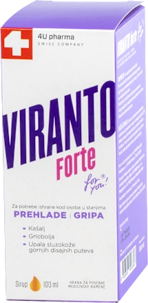 4U pharma
VIRANTO forte - sirup, 100 ml
Dodatak ishrani