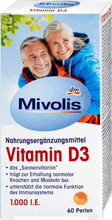 Mivolis
Vitamin D3, 1000 IU, dodatak ishrani, 13,3 g
Dodatak ishrani
