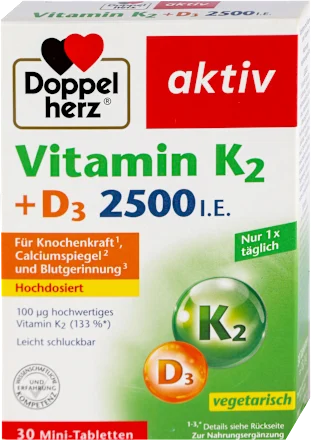 Doppelherz
Vitamin K2 + D3 2500 IJ tablete, 30 kom
Dodatak ishrani