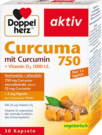 Doppelherz
aktiv - Curcuma 750 kapsule sa kurkuminom + Vitamin D3 1000 I.E., 30 kom
Dodatak ishrani
