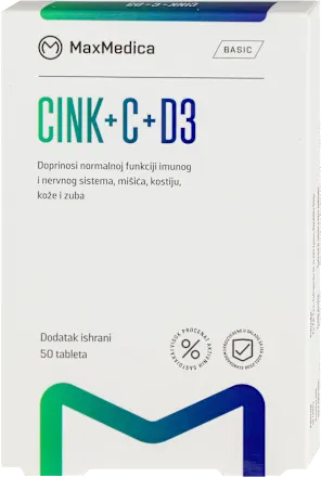 MaxMedica
Cink+C+D3 tablete, 50 kom
Dodatak ishrani