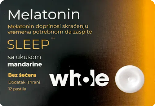 WHOLE
Melatonin sa ukusom mandarine, dodatak ishrani sa melatoninom, 12 kom
Dodatak ishrani