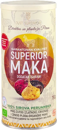 JUST SUPERIOR
SUPERIOR ORGANSKA MAKA U PRAHU, 150 g
Dodatak ishrani