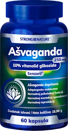 STRONG NATURE
Ašvaganda Sensoril® kapsule, 60 kom
Dodatak ishrani