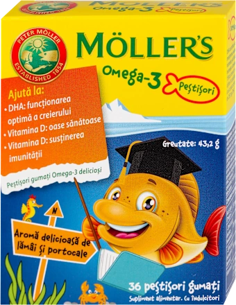 MÖLLER'S
Omega3+vitamin D dodatak ishrani za decu - gumene bombone ukus narandže, sa zaslađivačem, 36 kom
Dodatak ishrani