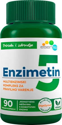 esensa
Enzimetin 5, kapsule - dodatak ishrani, 90 kom
Dodatak ishrani