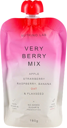 Nutrino Lab
VERY BERRY MIX pire - jabuka, jagoda, malina, banana, ovas i laneno seme, 180 g