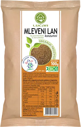 LUČAR
MLEVENI LAN konzumi, organski, 100 g