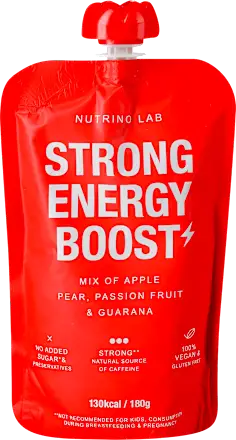 Nutrino Lab
STRONG ENERGY BOOST voćna kaša - jabuka, kruška i marakuja sa dodatkom guarana praha, 180 g