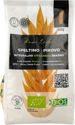 Naše Dobro
SPELTINO - PIROVO INTEGRALNO ORGANSKO BRAŠNO, 500 g