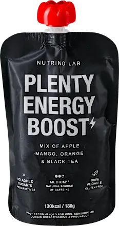 Nutrino Lab
PLENTY ENERGY BOOST voćna kaša - jabuka, mango, pomorandža sa dodatkom crnog čaja, 180 g