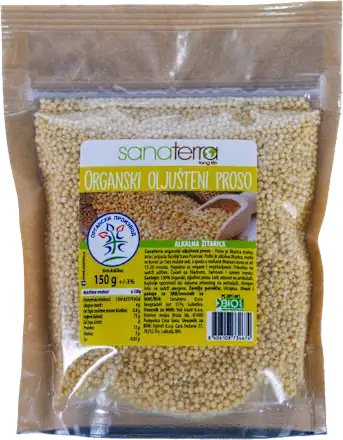 sanaterra
ORGANSKI OLJUŠTENI PROSO, 150 g
