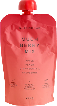 Nutrino Lab
MUCH BERRY MIX pire: jabuka, breskva, jagoda i malina, 200 g