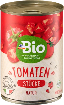 dmBio
Komadići paradajza u soku od paradajza NATUR, 400 g