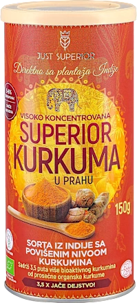 JUST SUPERIOR
VISOKO KONCENTROVANA SUPERIOR KURKUMA U PRAHU, 150 g