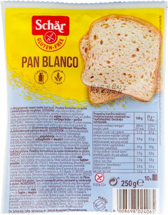 Schär
Pan blanco hleb bez glutena, 250 g