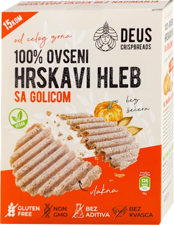 DEUS CRISPBREADS
100% OVSENI HRSKAVI HLEB SA GOLICOM, 150 g