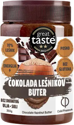 Cold Pressok
ČOKOLADA + LEŠNIKOV BUTER, 350 g