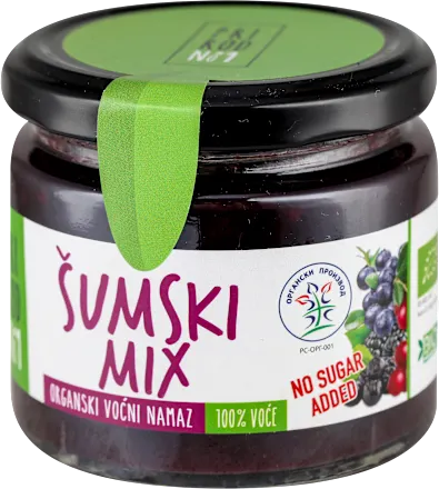 PRIRODNo1
ORGANSKI VOĆNI NAMAZ ŠUMSKI MIX, 200 g