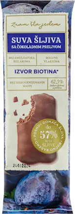 Znam šta jedem
SUVA ŠLJIVA SA ČOKOLADNIM PRELIVOM - desert, 90 g