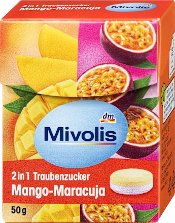 Mivolis
Komprimati grožđanog šećera mango i marakuja, 50 g