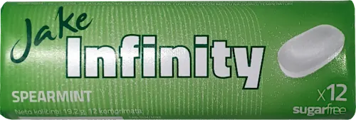Jake Vitamin Candy
Infinity bombone - SPEARMINT, sa zaslađivačima, 19,2 g