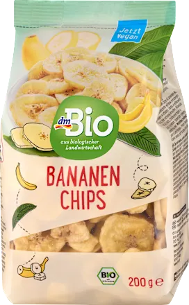 dmBio
Banana čips, 200 g