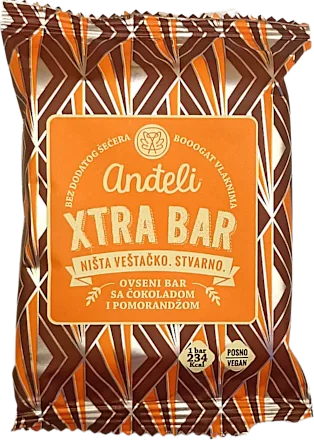 anđeli
XTRA BAR ovseni bar - crna čokolada i pomorandža, 60 g