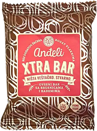 anđeli
XTRA BAR ovseni bar - brusnica i badem, 60 g