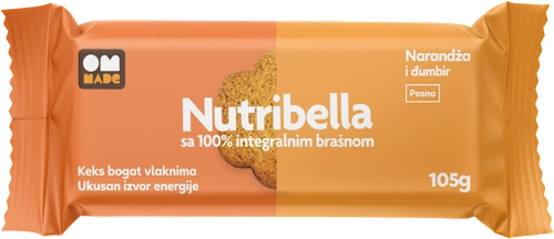 OM MADE
Nutribella keks - Narandža i đumbir, 105 g