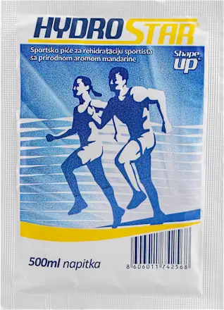 HYDROSTAR
Shape UP prašak za pripremu napitka za rehidrataciju sportista - aroma mandarine, 36,5 g
Dodatak ishrani