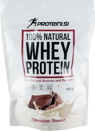 proteini.si
100% NATURAL WHEY PROTEIN - čokolada, sa zaslađivačem, 400 g