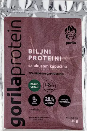 gorilaprotein
BILJNI PROTEINI - sa ukusom kapućina, 40 g