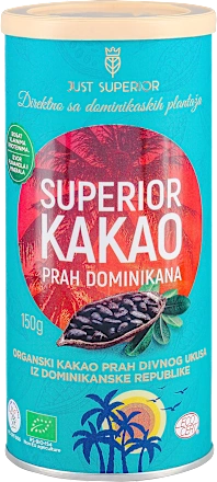 JUST SUPERIOR
SUPERIOR ORGANSKI KAKAO PRAH DOMINIKANA, 150 g