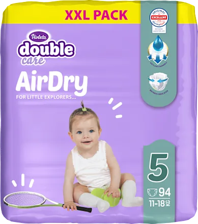 Violeta
double care pelene AirDry XXL PACK, veličina 5 (11-18 kg), 94 kom
