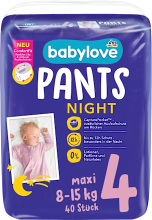 babylove
Noćne pelene gaćice, veličina 4 maxi (8-15kg), 40 kom