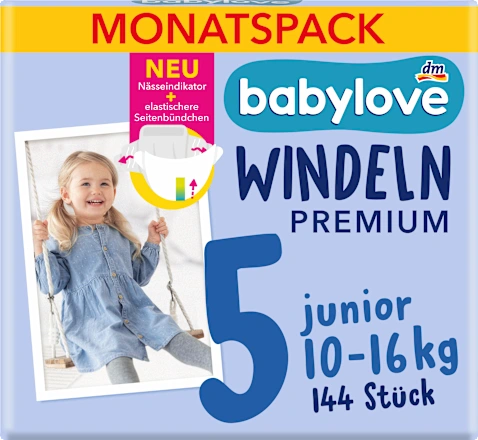 babylove
Premium pelene junior veličina 5 (10-16 kg) - mesečno pakovanje, 4x36kom, 144 kom