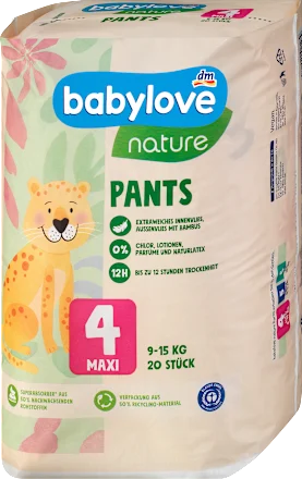 babylove nature
nature pelene gaćice, MAXI, veličina 4 (9- 15 kg), 20 kom