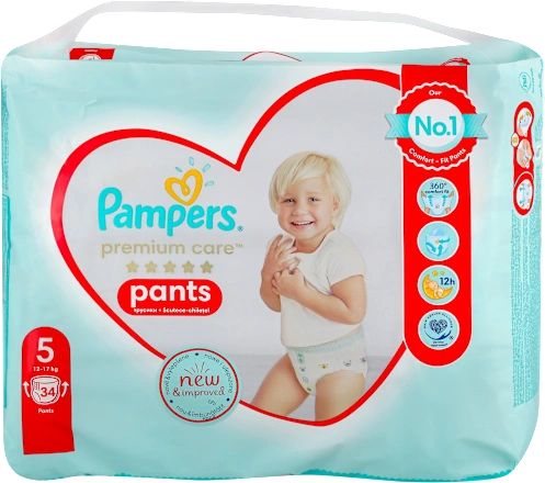 Pampers premium care
pants, pelene-gaćice, veličina 5 (12 - 17 kg), 34 kom