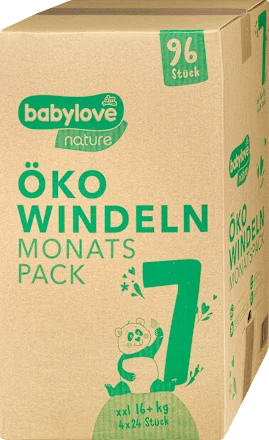 babylove nature
nature pelene, veličina 7 xxl (16+ kg), mesečno pakovanje: 4 x 24 kom., 96 kom