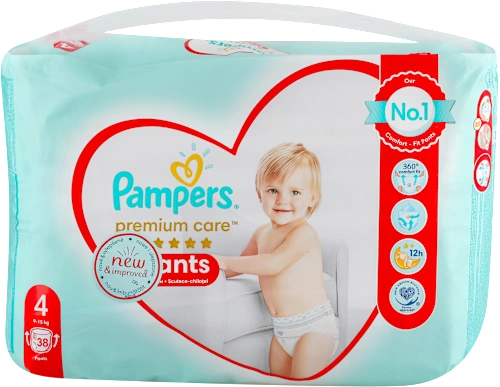 Pampers premium care
pants, pelene-gaćice vel. 4 ( 9-15 kg), 38 kom