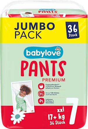 babylove
JUMBOPACK PREMIUM pelene gaćice xxl, veličina 7 (17+ kg), 36 kom