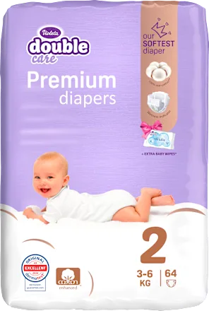 Violeta
Double Care Premium pelene veličina 2 (3 - 6 kg.), 64 kom