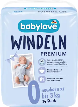 babylove
Pelene newborn XS veličina 0 (do 3 kg), 24 kom