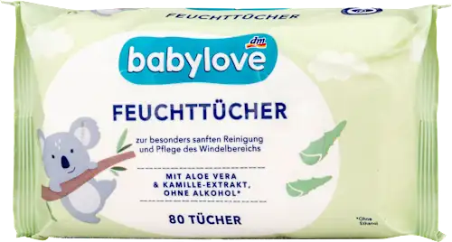 babylove
Vlažne maramice za bebe - aloe vera i ekstrakt kamilice, 80 kom